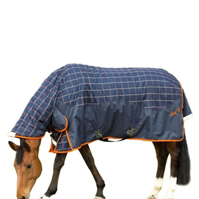Mark Todd Medium Weight Combo Turnout Rug Navy/Orange/Beige (6' 0)