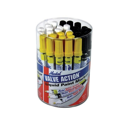 Markal Paint-riter Valve Action Paint Marker Multi Colour (Tub of 24 ...