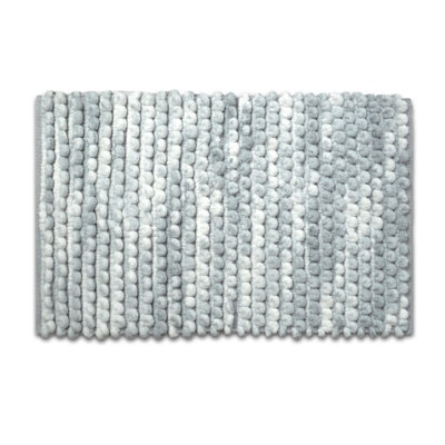 Marl Chunky Bobble Bath Mat Non Slip - Grey