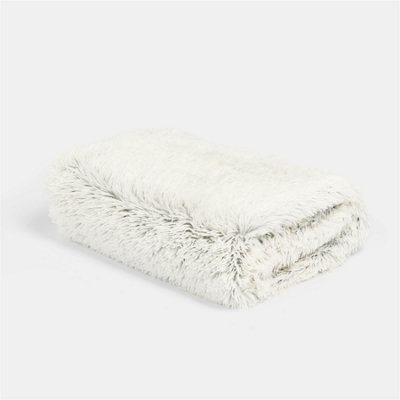 Marl Fluffy Fleece Throw Super Soft Decorative Blanket