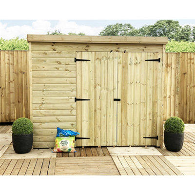 Marlborough - 7 x 3 WINDOWLESS Garden Shed Pressure Treated T&G PENT ...