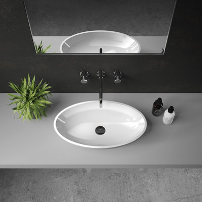 Marlow Stone Counter Top Basin 600 - Gloss White