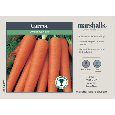 Marshalls Garden Carrot Seeds 'Sweet Candle' RHS Award-winning 300 seeds