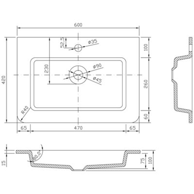 Marvel 600mm Wall Hung Bathroom Vanity Unit in Light Grey Gloss with ...