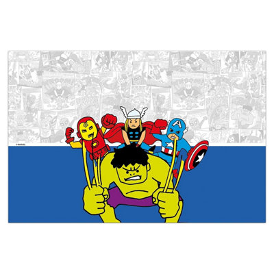 Marvel Avengers Birthday Party Table Cover Multicoloured (One Size ...