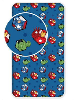 Marvel Avengers Blue Single Fitted Sheet at B&Q