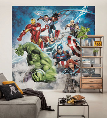 Marvel Avengers Mighty Team Wall Mural, 2.5m x 2.5m