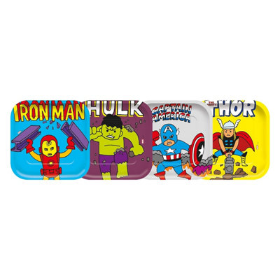 Marvel Avengers Paper Disposable Plates (Pack of 4) Multicoloured (One ...