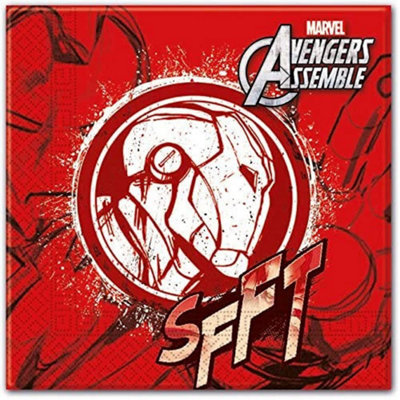 Marvel Avengers Paper Iron Man Napkins Red (One Size)