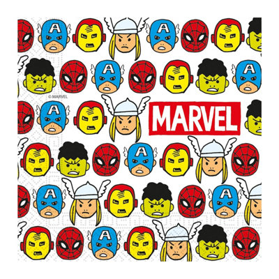 Marvel Avengers Paper Napkins (Pack of 20) Multicoloured (One Size ...