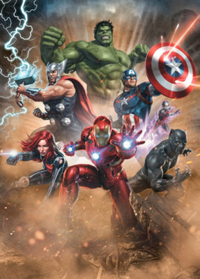 Marvel Avengers Superpower Unpasted Wall Mural On Non-woven 200 Cm X 280 Cm