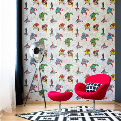 Marvel Multi Novelty Pearl effect Embossed Wallpaper