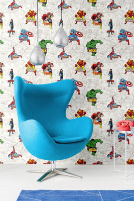 Marvel Multi Novelty Pearl effect Embossed Wallpaper