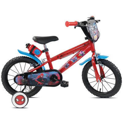 MARVEL SPIDER-MAN 14" CHILDREN'S BICYCLE WITH TRAINING WHEELS