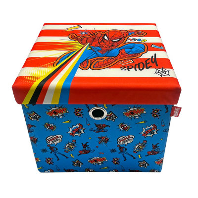 Marvel Spider-Man Foldable Ottoman Storage Box, Square Toy Chest Box ...