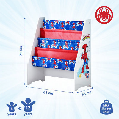Marvel Spidey and Amazing Friends Book Storage Rack - Easy to Assemble ...