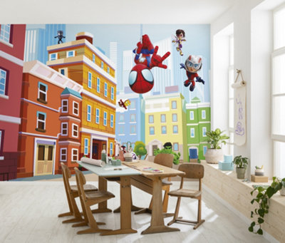 Marvel Spidey and His Amazing Friends City Wall Mural, 2.5m x 4m
