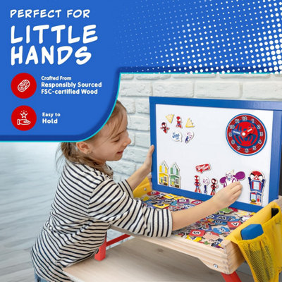 MARVEL SPIDEY AND HIS AMAZING FRIENDS KIDS ACTIVITY DESK WOODEN FOLDING ...