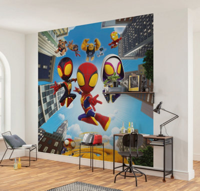 Marvel Spidey and His Amazing Friends Web Spinners Wall Mural, 2.5m x 2.5m