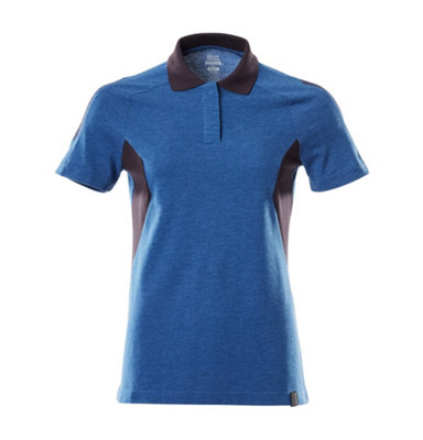 Mascot Accelerate Ladies Fit Polo Shirt (Azure Blue/Dark Navy) (Large)