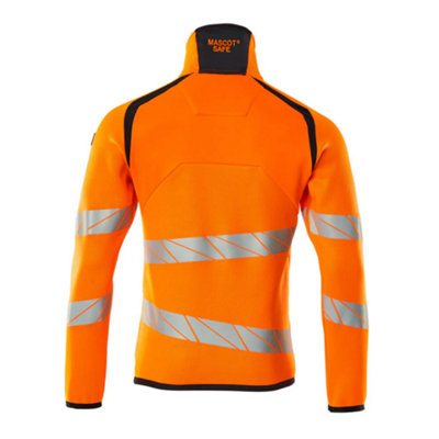Mascot Accelerate Safe Knitted Jumper with Half Zip (Hi-Vis Orange/Dark ...