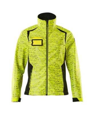 Mascot Accelerate Safe Ladies Fit Softshell Jacket with Reflectors (Hi-Vis Yellow/Black) (XXXX ...