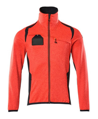 Buy Mascot Accelerate Safe Microfleece Jacket with Half Zip (Hi-Vis Red ...