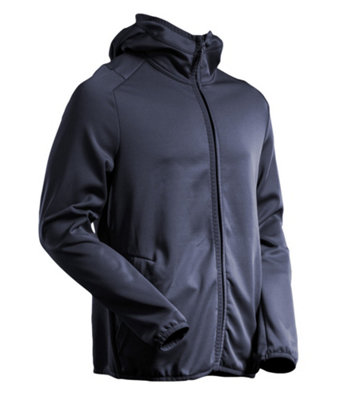 Mascot Customized Microfleece with Hood and Zipper (Dark Navy) (Large)
