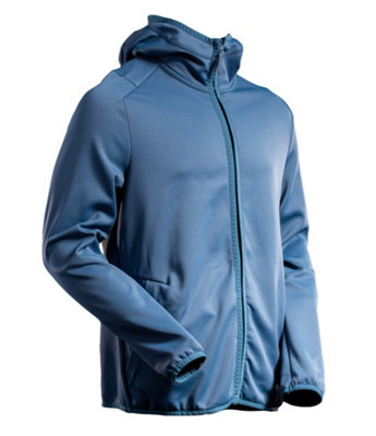 Mascot Customized Microfleece with Hood and Zipper (Stone Blue) (X Large)