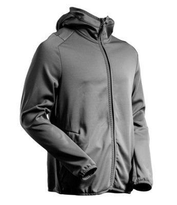 Mascot Customized Microfleece with Hood and Zipper (Stone Grey) (X Small)