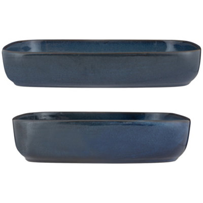 Mason Cash Reactive Set of 2 Rectangle Dish 31cm & 23cm - Blue