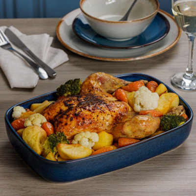 Mason Cash Reactive Set of 2 Rectangle Dish 31cm & 23cm - Blue