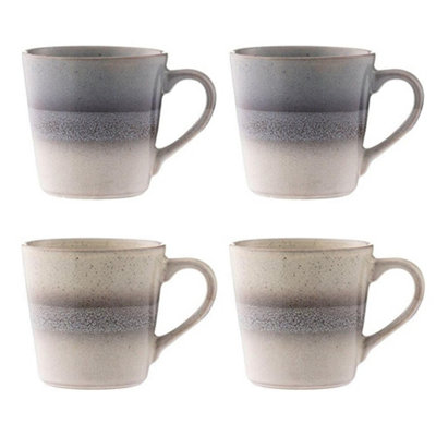 Mason Cash Set of 4 Reactive Fade Mug 400ml - Grey & Cream