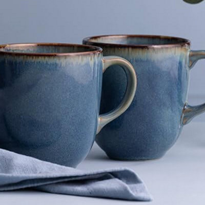 Mason Cash Set of 4 Reactive Mug 400ml Blue | DIY at B&Q