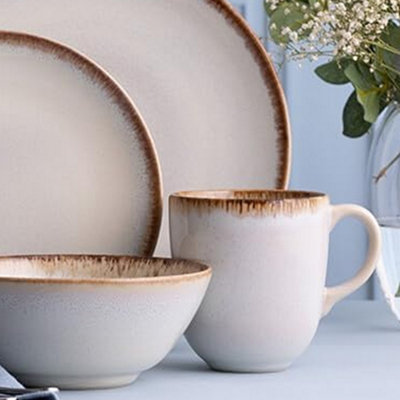 Mason Cash Set of 4 Reactive Mug Cream 400ml