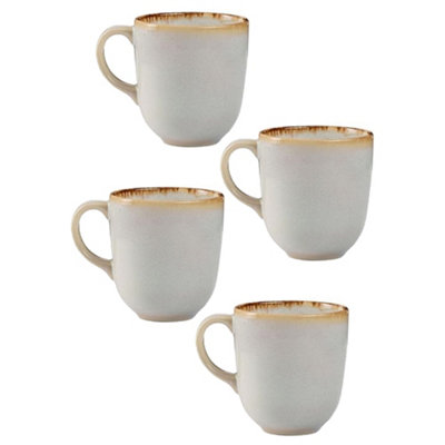 Mason Cash Set of 4 Reactive Mug Cream 400ml | DIY at B&Q