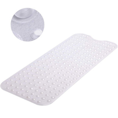 MASS DYNAMIC Extra-Long Non-Slip Bath Mat Clear 100 x 40cm Shower Mat ...