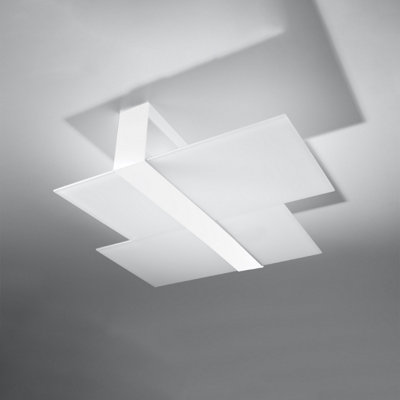 Massimo Glass & Steel White 2 Light Classic Ceiling Light