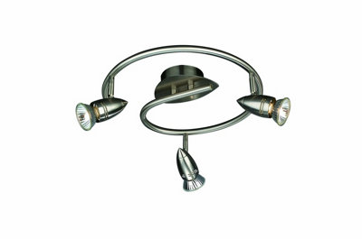 MASSIVE COMET 3 SPOTLIGHT SPIRAL CEILING LIGHT IN MATT CHROME WITH 3 ...