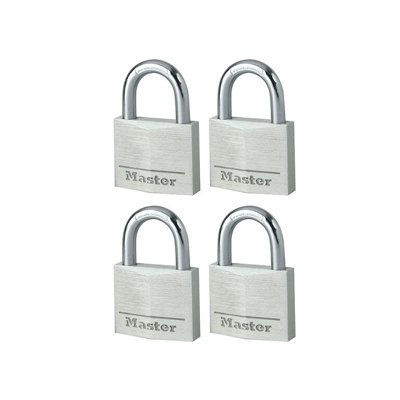 Master Lock Aluminium Padlock Multi Colour (40mm - Keyed Alike x 4)