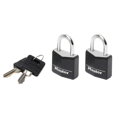 Master Lock Aluminium Padlocks Vinyl Covers Multi Colour (20mm - Keyed Alike x 2)