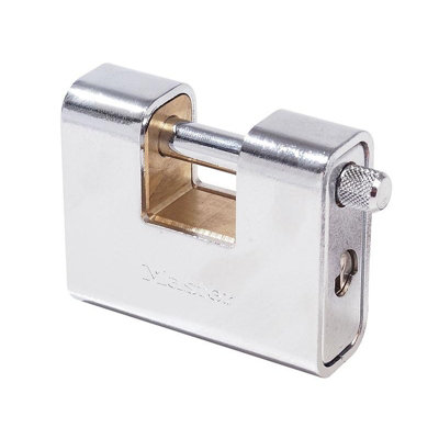 Master Lock Solid Armoured Shutter Padlock Multi Colour (80mm)