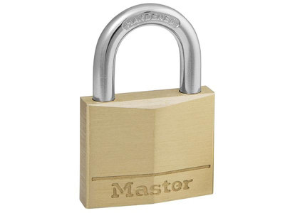 Master Lock - Solid Brass 40mm Padlock 4-Pin | DIY at B&Q