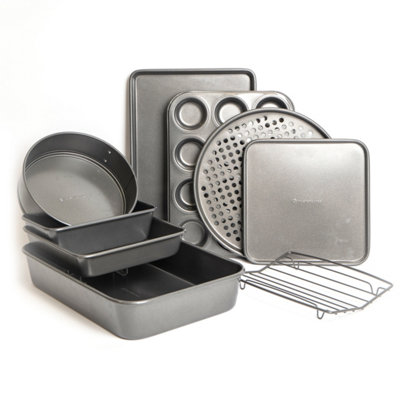MasterClass 9 Piece Bakeware Set, Including Roasting Pan, Roasting Rack ...