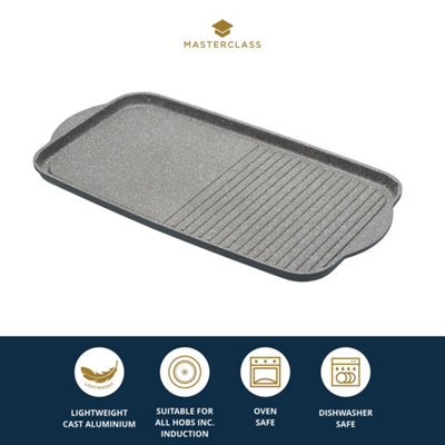 MasterClass Cast Aluminium Non-Stick Griddle Plate, 51 x 27 cm