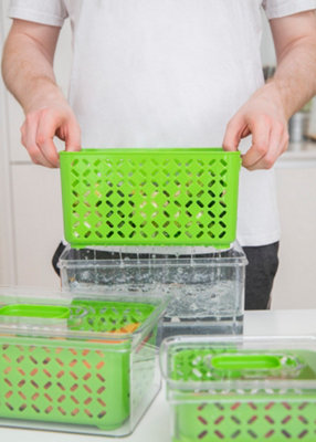 MasterClass Fresh Keeper Stacking Lidded Fridge Storage Box