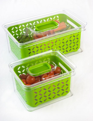 MasterClass Fresh Keeper Stacking Lidded Fridge Storage Box