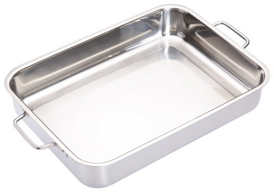 MasterClass Stainless Steel Heavy Duty 37cm x 27cm Roasting Pan | DIY ...