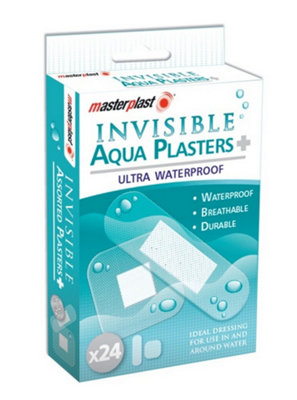 Masterplast Invisible Waterproof Plasters (Pack Of 24) Clear (One Size)