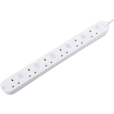 Masterplug 6 Socket Extension Lead - 2 Metre Cable - Individual On-Off ...